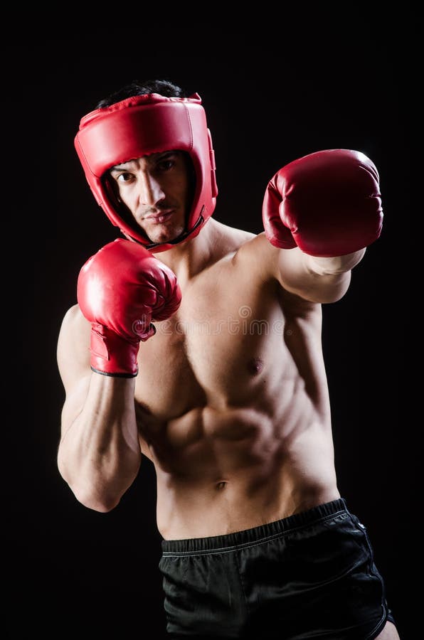 Muscular Man in Boxing Concept Stock Photo - Image of kickboxing, male ...