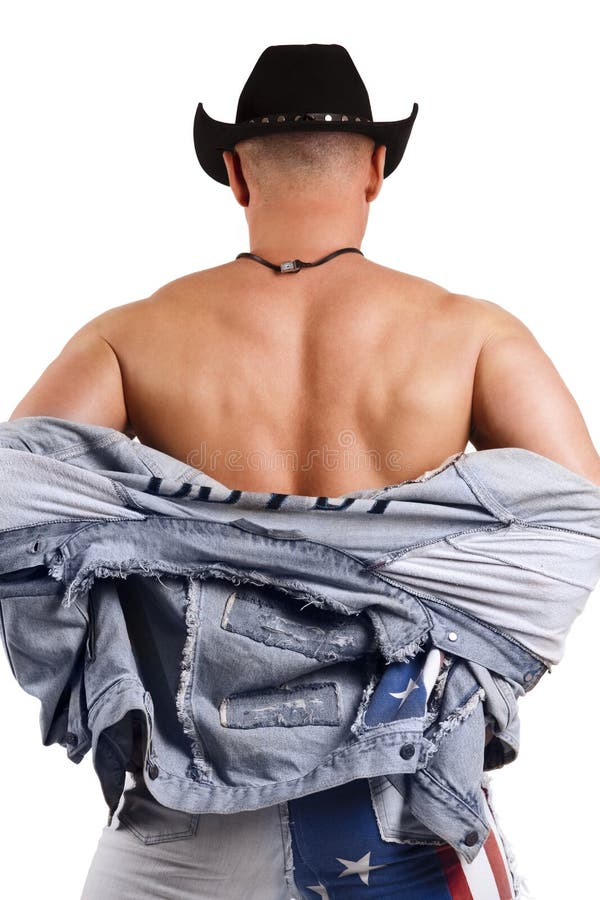 A Muscular Man in a Cowboy Hat Stock Photo - Image of band, abdomen ...