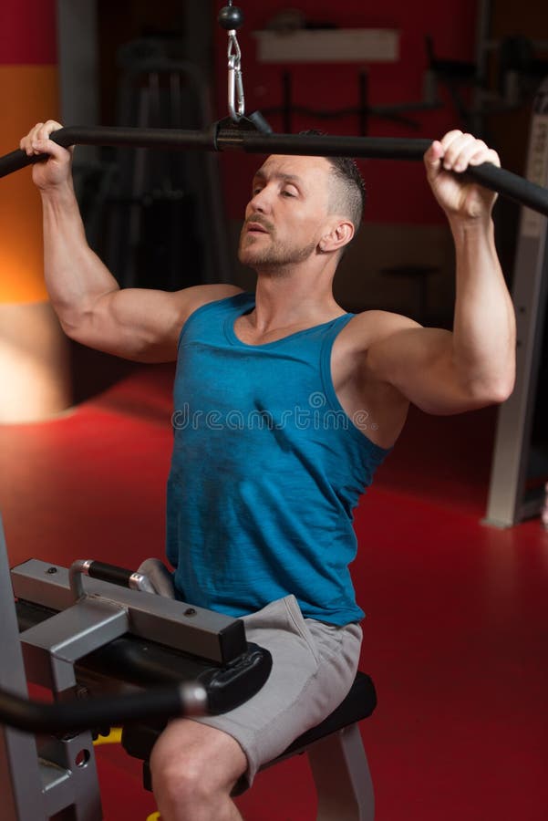Muscular Man Doing Heavy Weight Exercise for Back Stock Image - Image ...