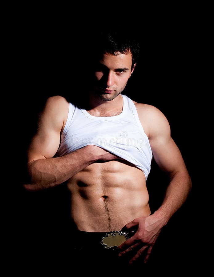 Muscular Man in a Fashion Pose Stock Image - Image of fashion, adult ...
