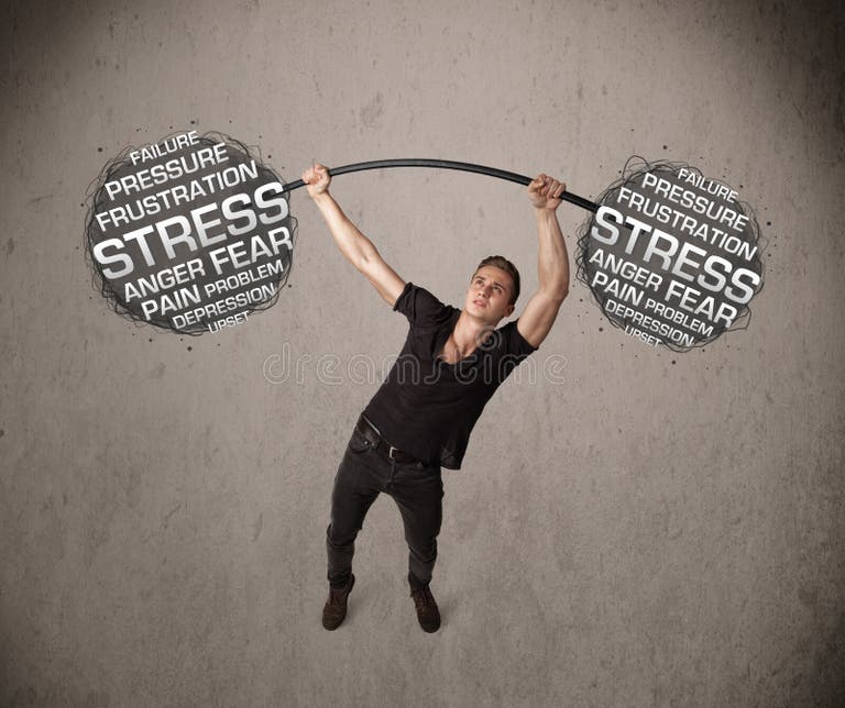 Muscular Man Fighting with Stress Stock Photo - Image of bodybuilder ...