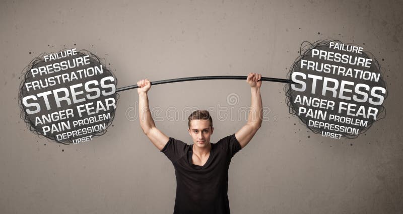 Muscular Man Fighting with Stress Stock Photo - Image of lifestyle ...
