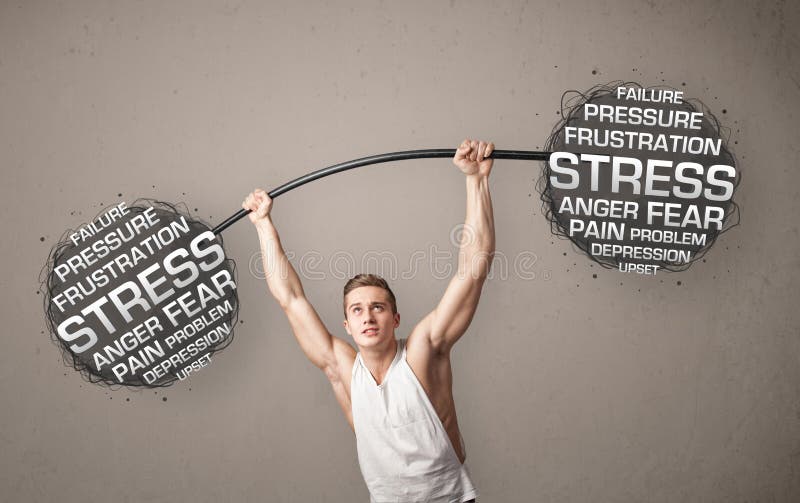 Muscular Man Fighting with Stress Stock Photo - Image of lifestyle ...