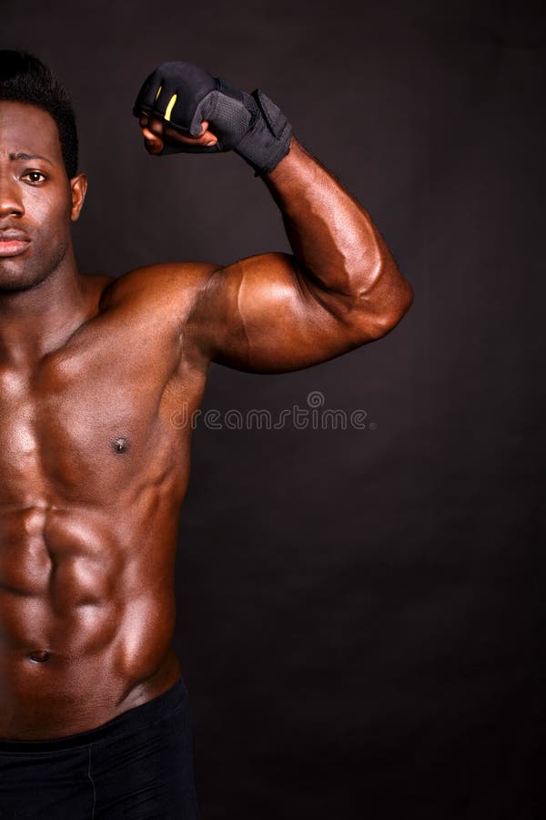 Shirtless black man stock image. Image of handsome, male - 1316765