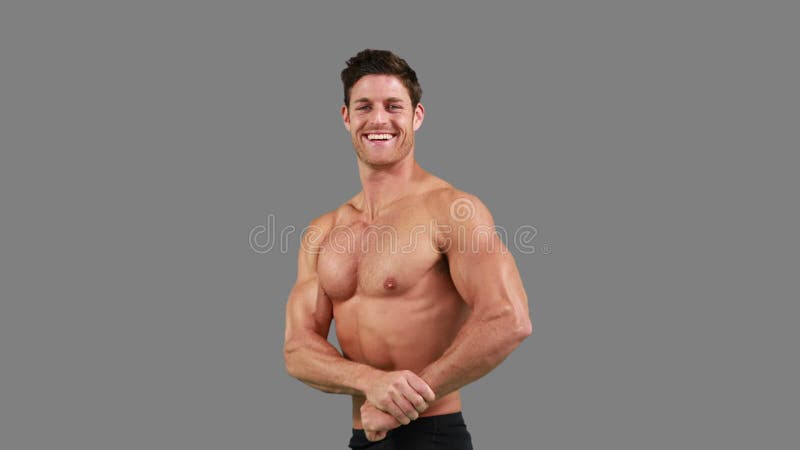 Muscular Man Flexing His Muscles Stock Video - Video of health, macho ...