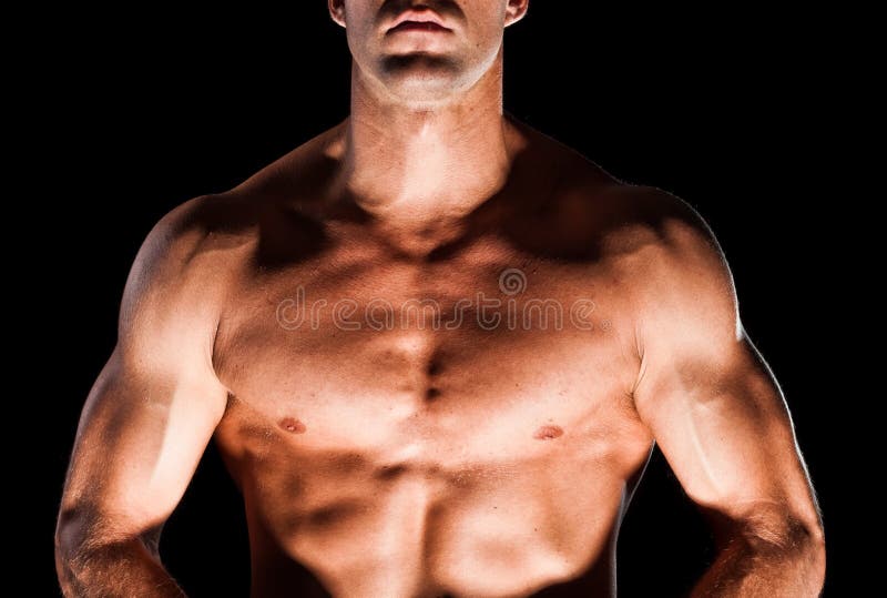 Muscular man s chest stock photo. Image of bodybuilder - 30090566
