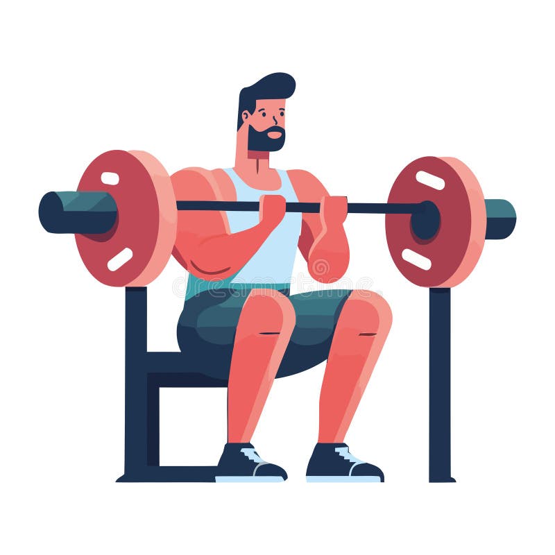 Muscular Man Lifting Barbell Stock Vector Illustration Of Healthy
