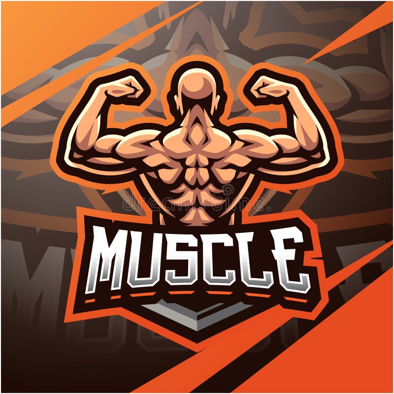 Muscular Man Mascot Logo Design Stock Vector - Illustration of gaming ...