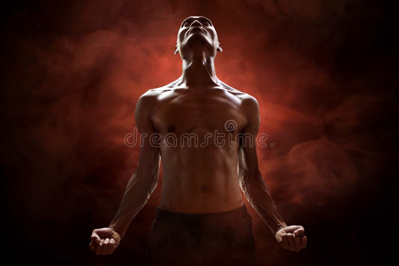 Muscular man pose stock photo. Image of heat, sport, healthy - 89349440