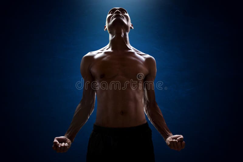 Muscular man pose stock photo. Image of sporty, body - 89349460