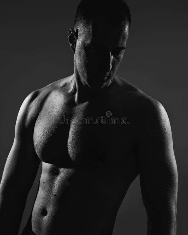 Muscular Man Shadow Boxing stock image. Image of healthy - 31689175