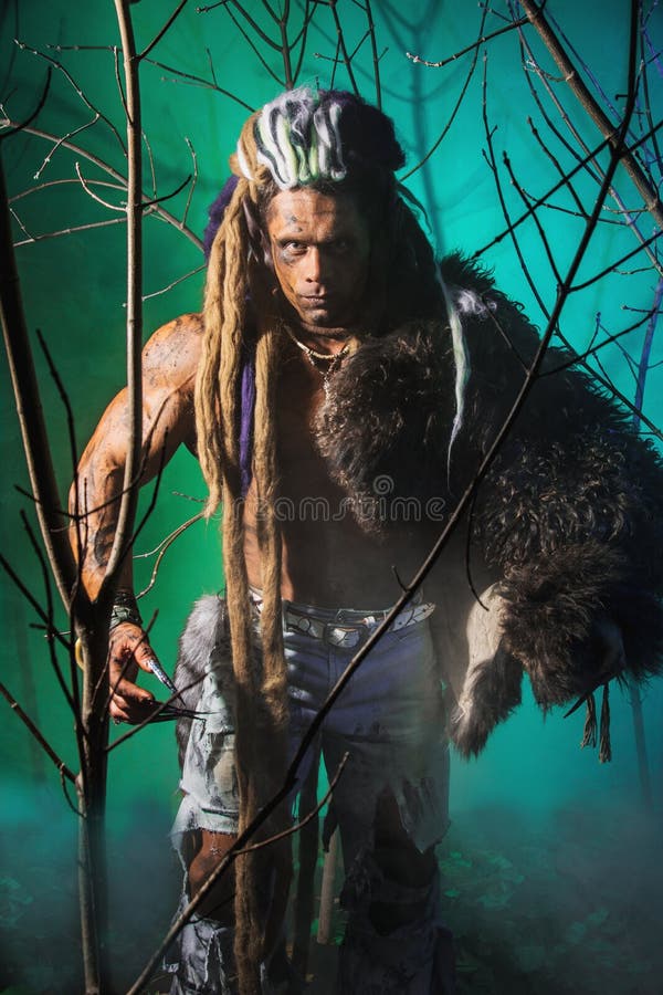 Muscular Man Werewolf Goes through the Woods Stock Photo - Image of ...
