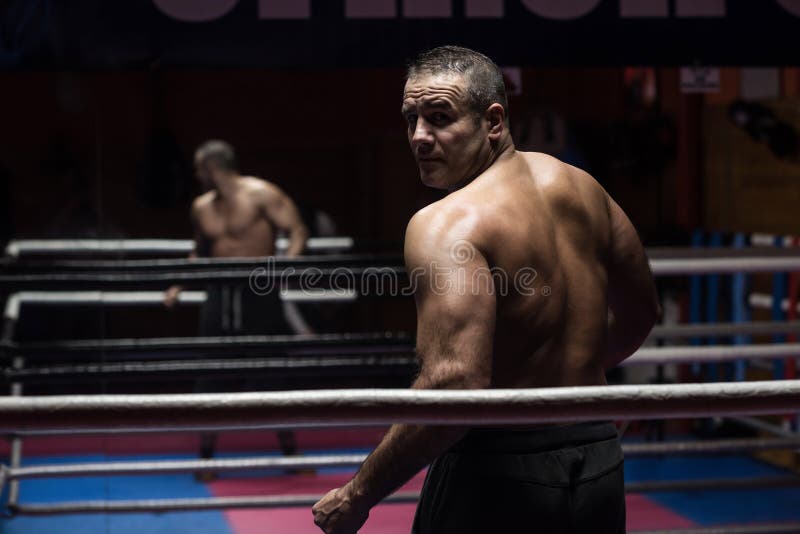Muscular Professional Kickboxer Stock Image - Image of attractive, back ...
