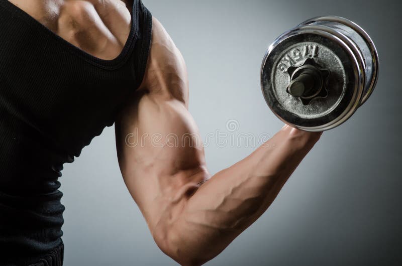 Muscular Ripped Bodybuilder Stock Photo - Image of athletic, lifting ...