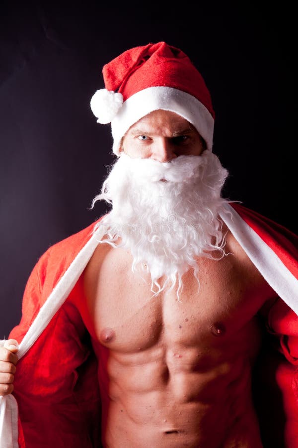 Muscular santa claus stock image. Image of costume, bodybuilding - 35987525