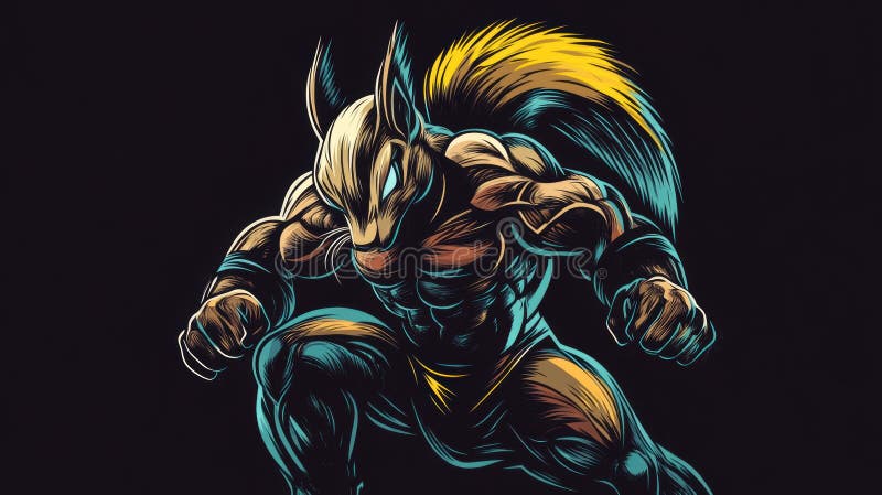 Muscular Squirrel Character Stock Illustrations – 128 Muscular Squirrel ...