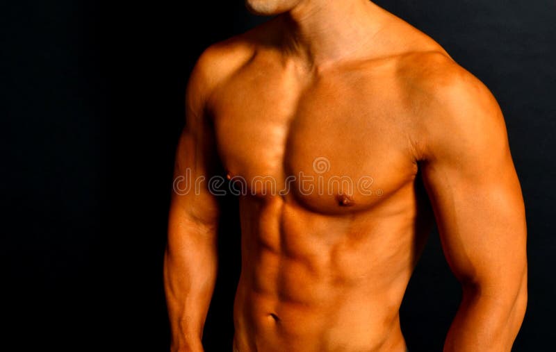 Muscular Torso stock photo. Image of macho, black, jock - 28032818