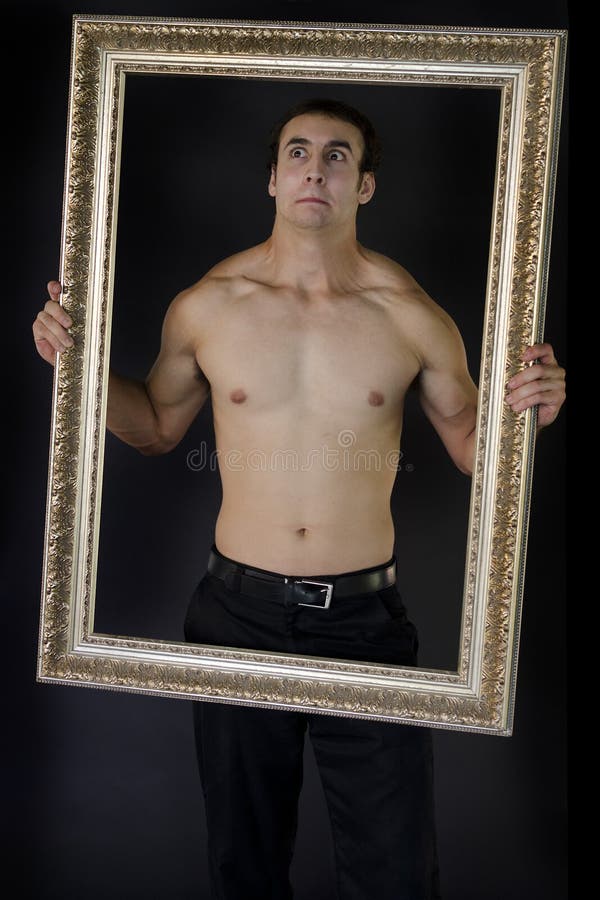 Muscular Upper Body of Young Man Stock Photo - Image of furious ...