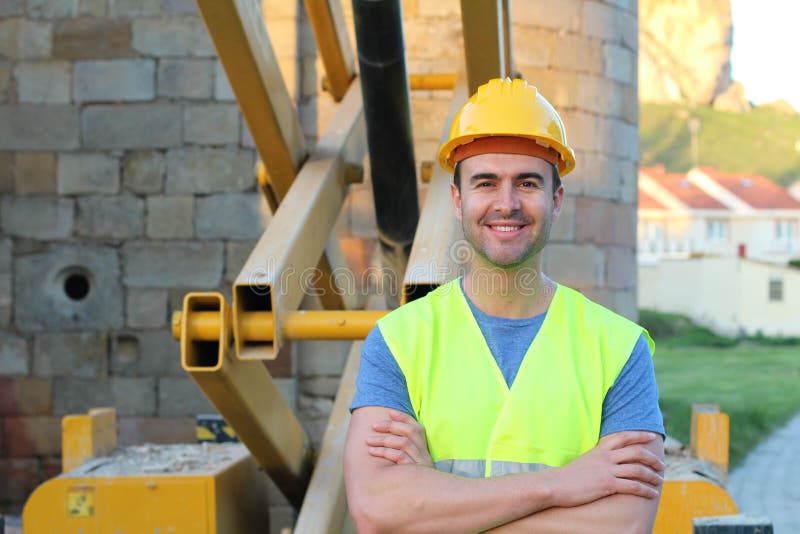 Muscular Tough Long Haired Ethnic Construction Worker Stock Image ...