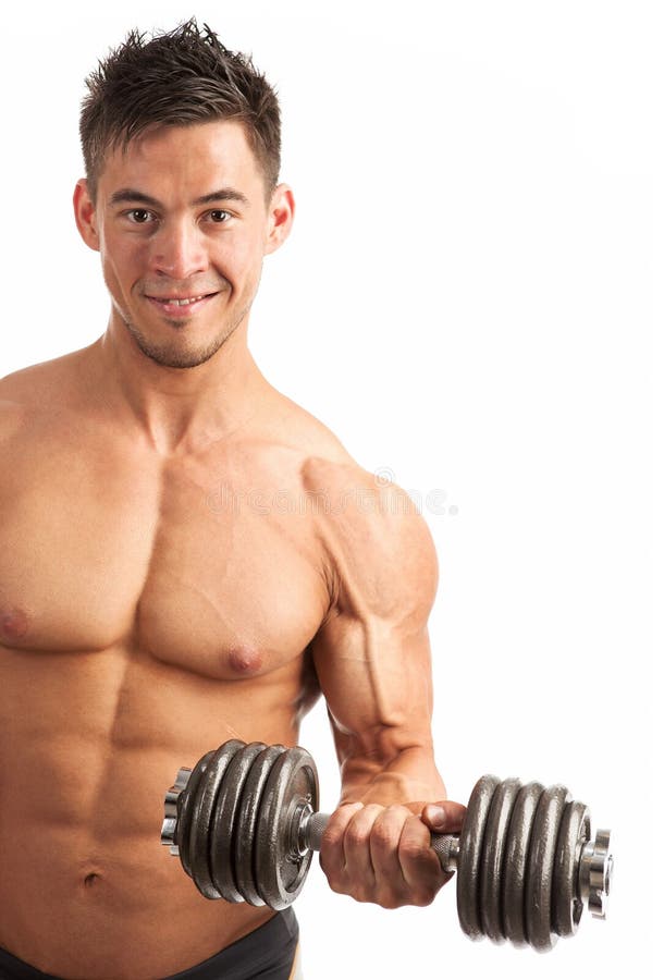 Male Bodybuilder Flexing His Muscles Stock Image - Image of model ...