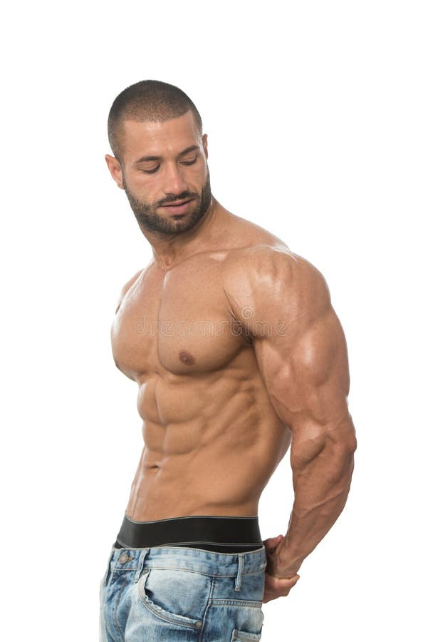 Portrait of a Bodybuilder Over White Background Stock Image - Image of ...