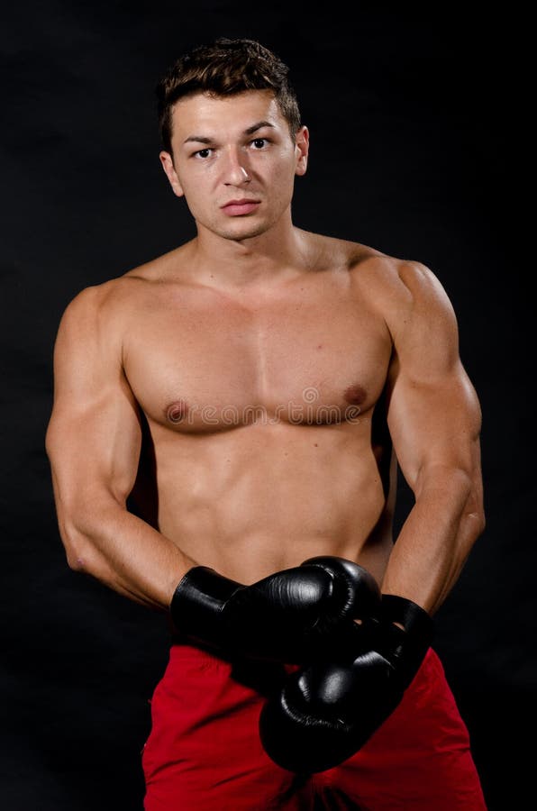 Muscular man boxing stock photo. Image of healthy, fight - 29268382