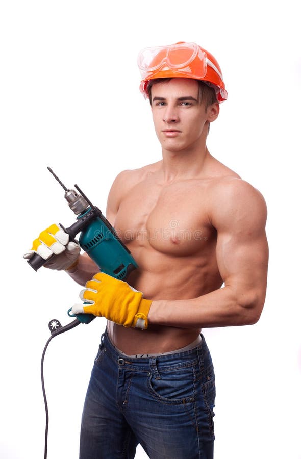 Fit construction worker stock photo. Image of muscular - 6215032