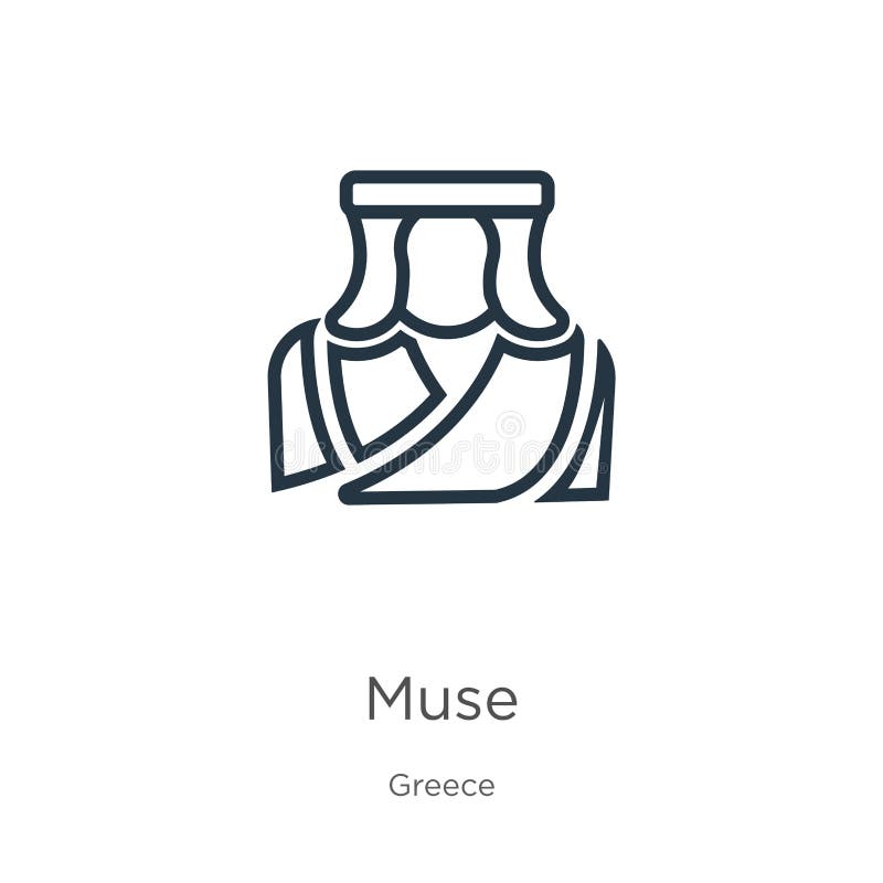 Linear Muse Icon from Greece Outline Collection. Thin Line Muse Icon ...