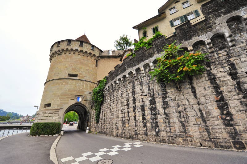Musegg Wall and Tower in Lucerne, Switzerland Stock Image - Image of ...