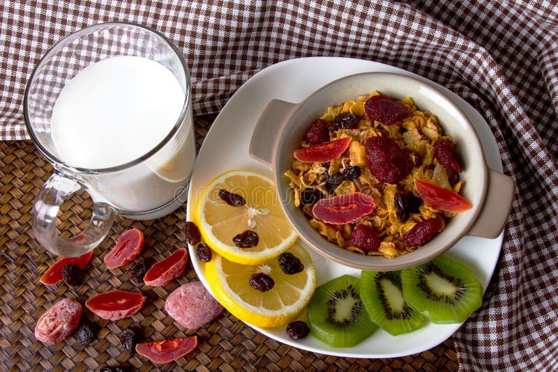 Museli stock photo. Image of fresh, kiwi, fruit, food - 30567726