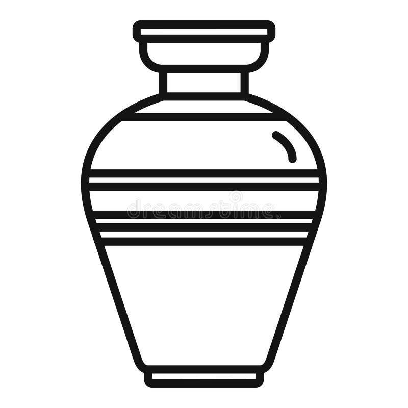 Museum Amphora Icon Outline Vector. Vase Pot Stock Illustration ...