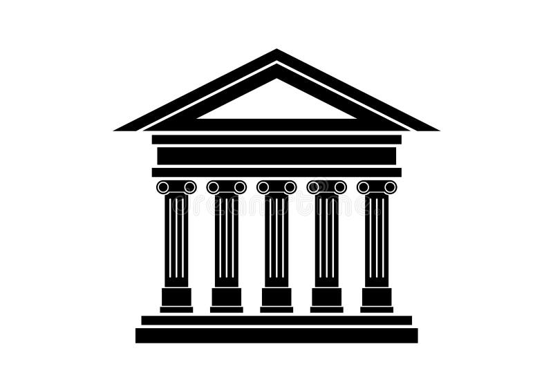 Ancient Temple with Columns Icon Vector Stock Vector - Illustration of ...