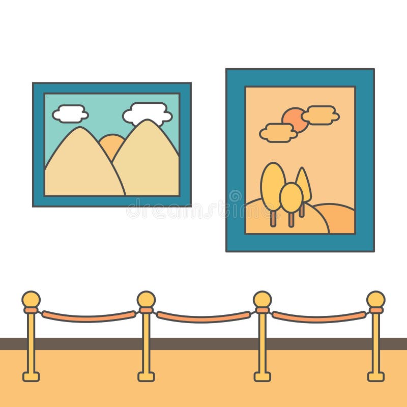 Museum Art Gallery Exhibition Flat Vector Illustration Stock Vector ...