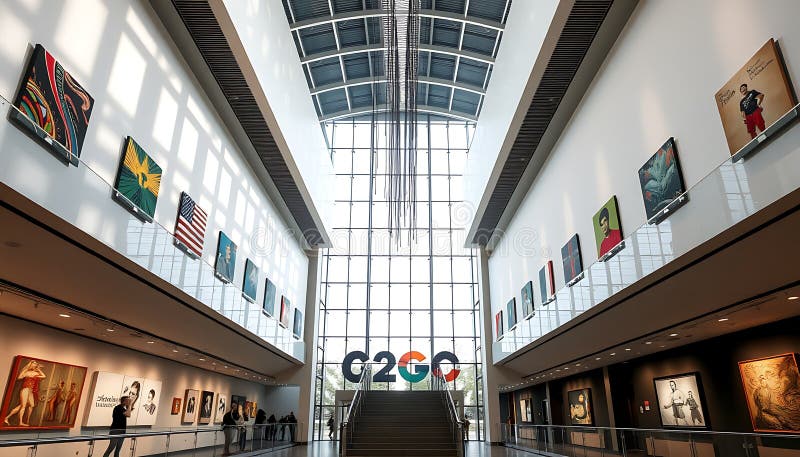 Museum Atrium Interior View, Grand Architecture and Cultural Space ...