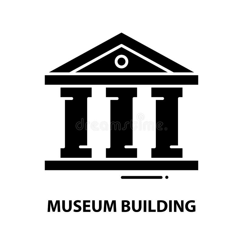 Museum Building Icon, Black Vector Sign with Editable Strokes, Concept ...
