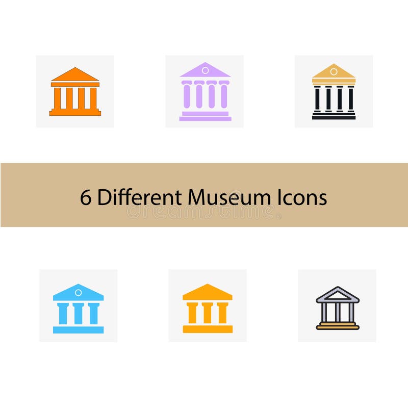Museum Building Icon Rounded Stock Illustration - Illustration of ...