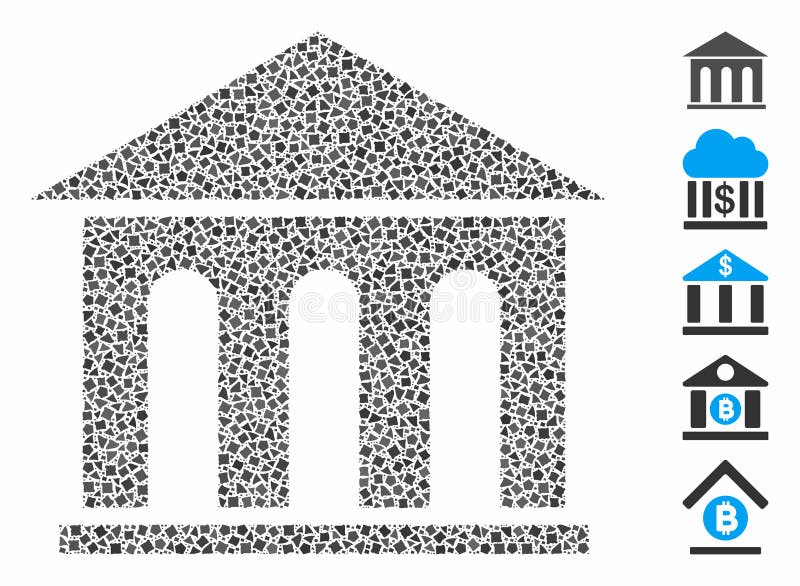 Museum Building Mosaic Icon of Unequal Items Stock Vector ...