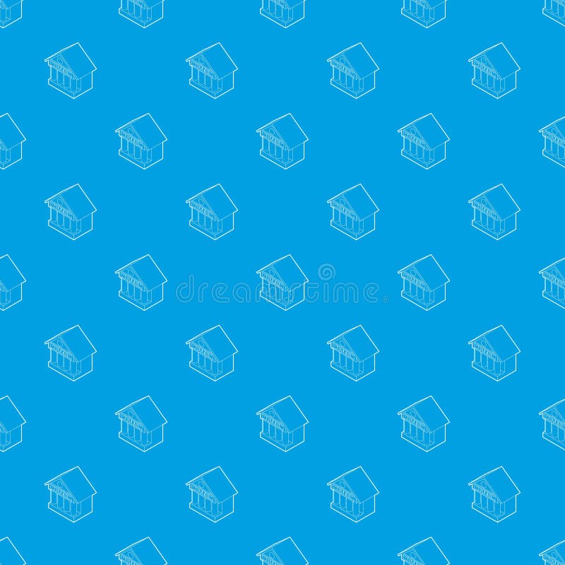 Museum Building Pattern Vector Seamless Blue Stock Vector ...