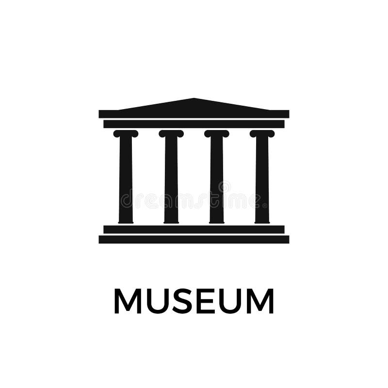 Museum Building. Simple Flat Museum Icon Stock Vector - Illustration of ...