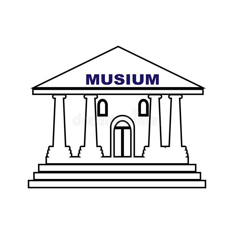 Museum Building Vector Icon Illustration Stock Vector - Illustration of ...