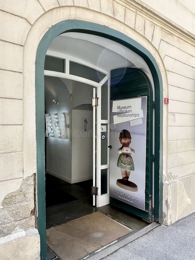 Entrance, Museum of Broken Relationships in May 2025 in Zagreb Croatia ...