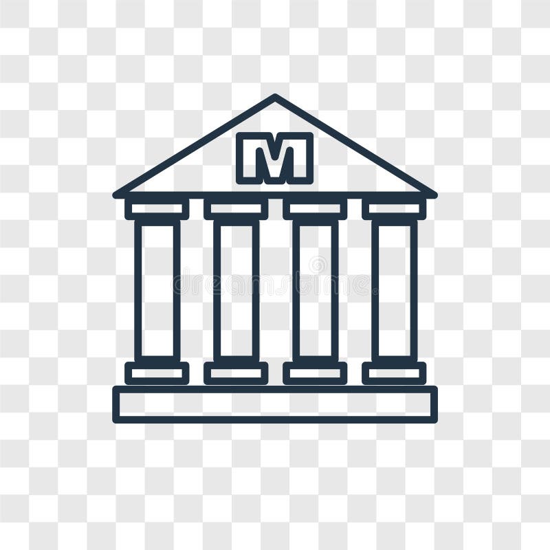 Museum Concept Vector Linear Icon Isolated on Transparent Background ...
