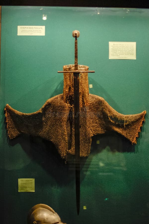 Museum Exhibits, Samples of Weapons and Armor Editorial Stock Image ...