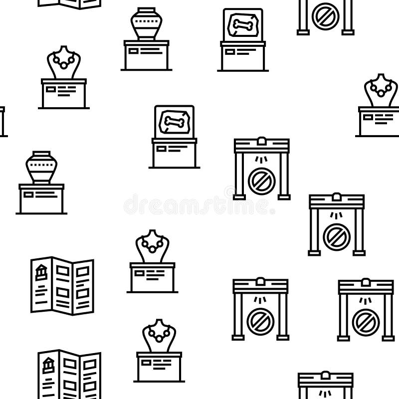 Museum Gallery Exhibit Vector Seamless Pattern Stock Vector ...