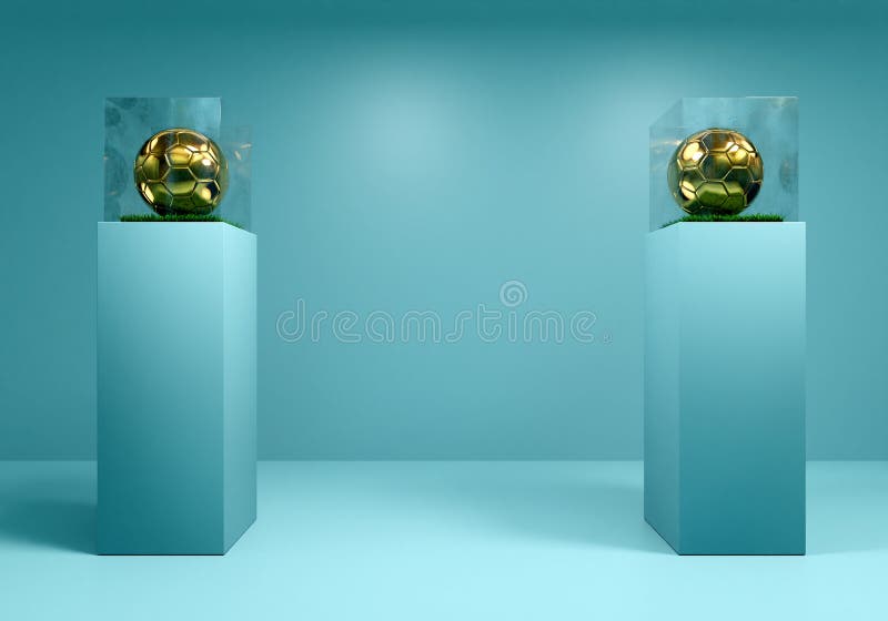 The Museum of Golden Football Stand, 3d Stock Illustration ...