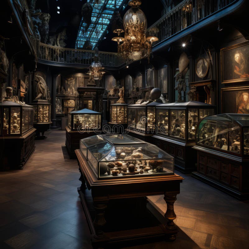 A Museum with Huge Number of Antique Items Stock Illustration ...