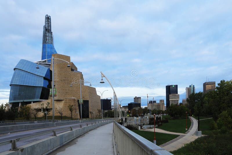 Bridge and Museum for Human Rights at Night, Winnipeg Editorial Image ...