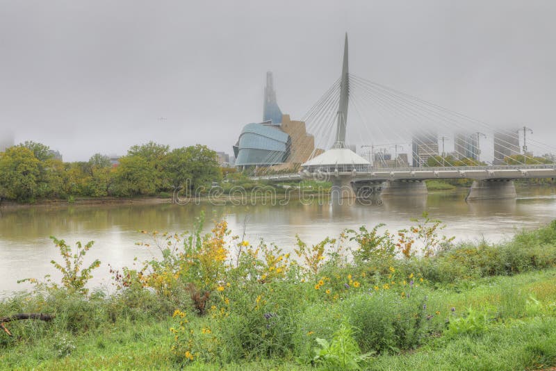 Bridge and Museum for Human Rights at Night, Winnipeg Editorial Image ...