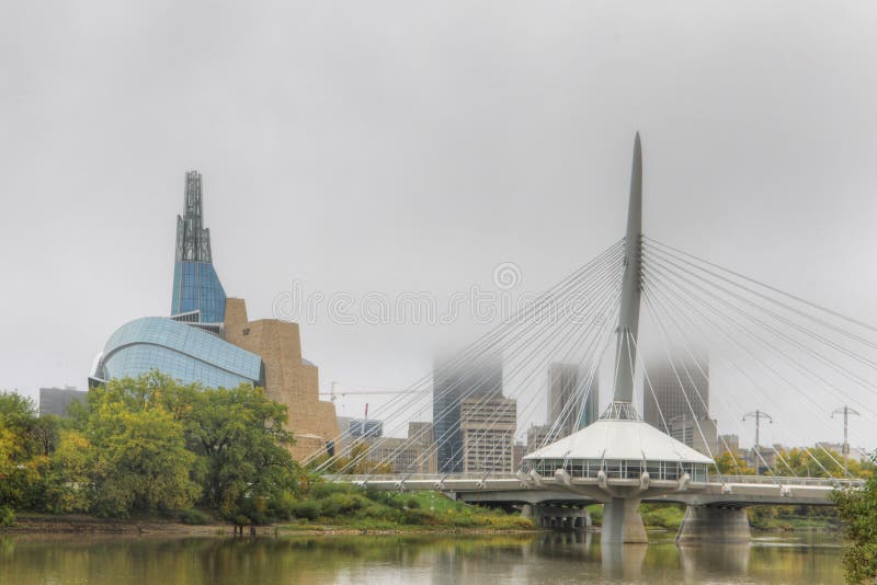 Bridge and Museum for Human Rights at Night, Winnipeg Editorial Image ...
