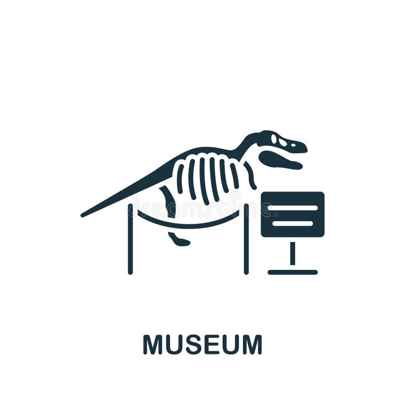 Museum Icon Monochrome Simple Sign From Entertainment Collection Stock